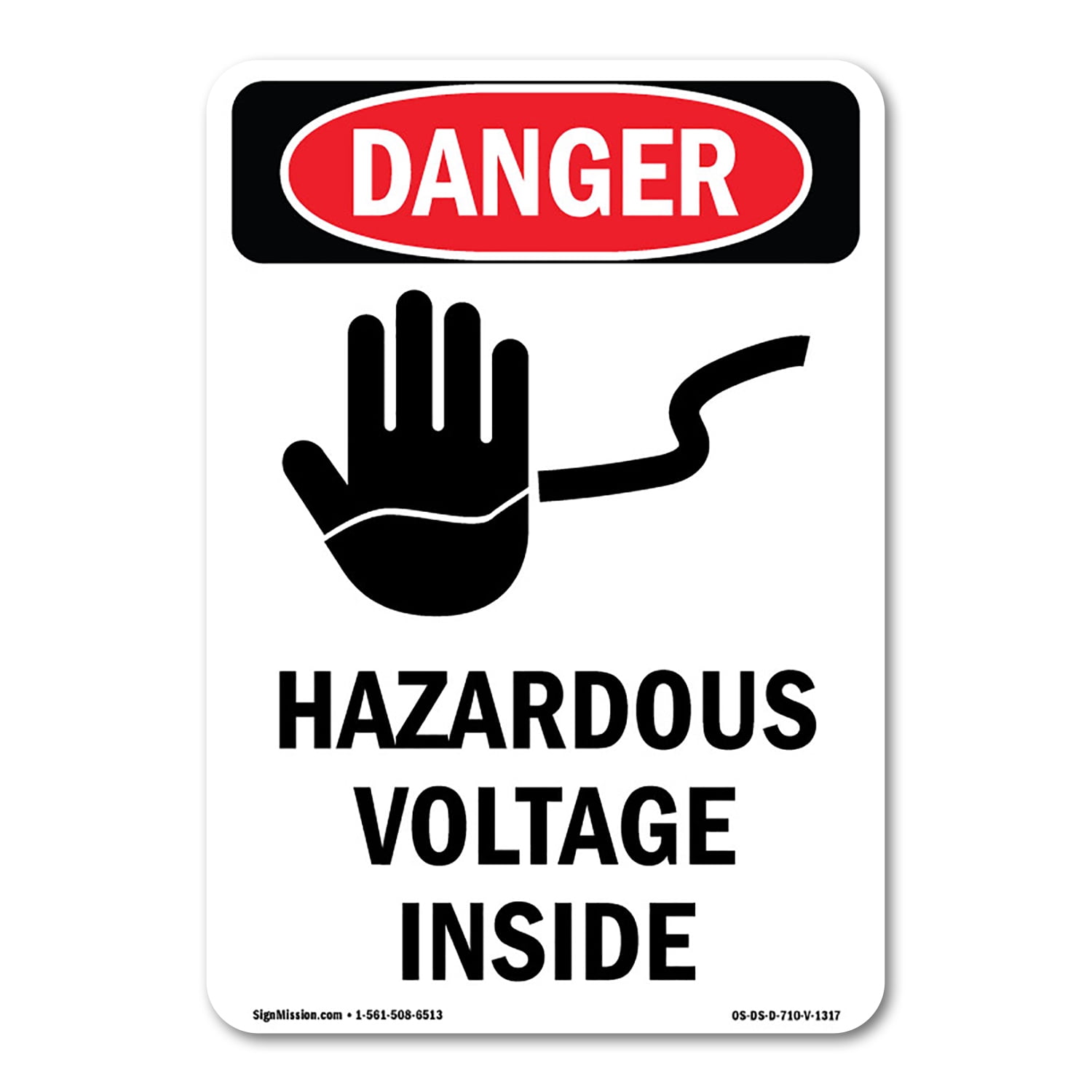 OSHA Danger Sign - Hazardous Voltage Inside | Plastic Sign | Protect ...