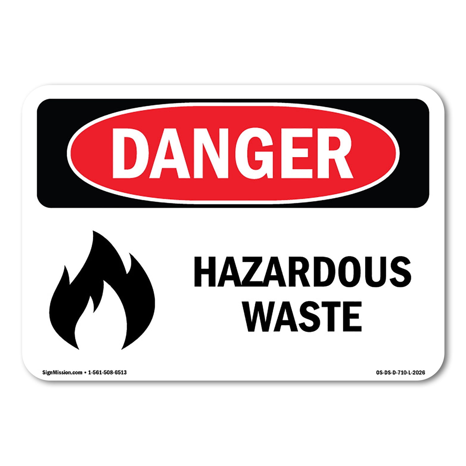 OSHA Danger Sign - Hazardous Waste | Decal | Protect Your Business ...