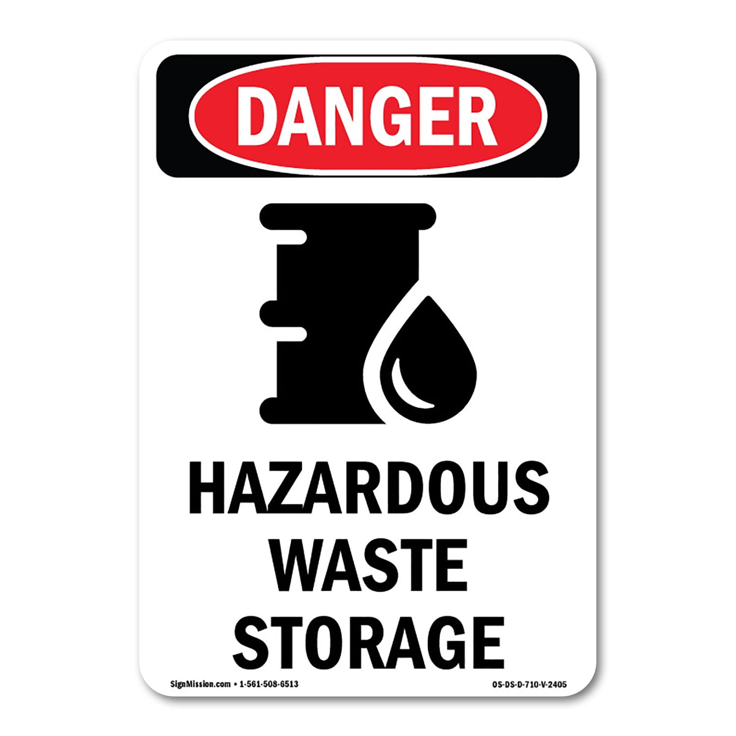 OSHA Danger Sign - Hazardous Waste Storage | Plastic Sign | Protect ...