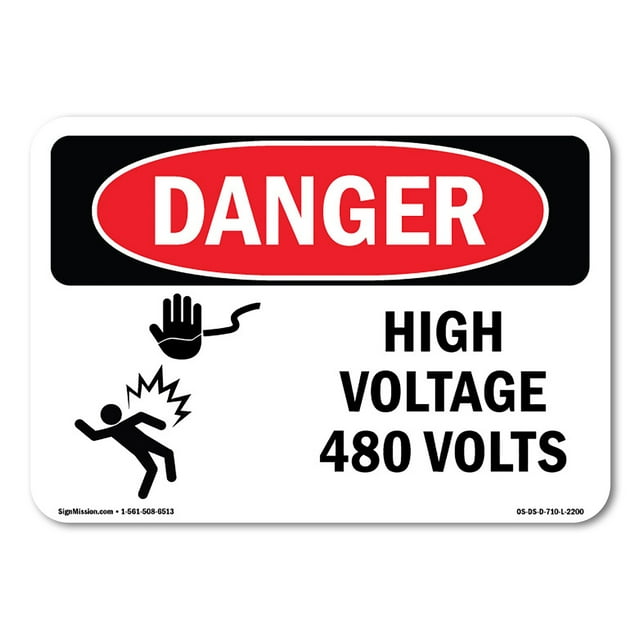 OSHA Danger Sign - High Voltage 480 Volts | Plastic Sign | Protect Your ...