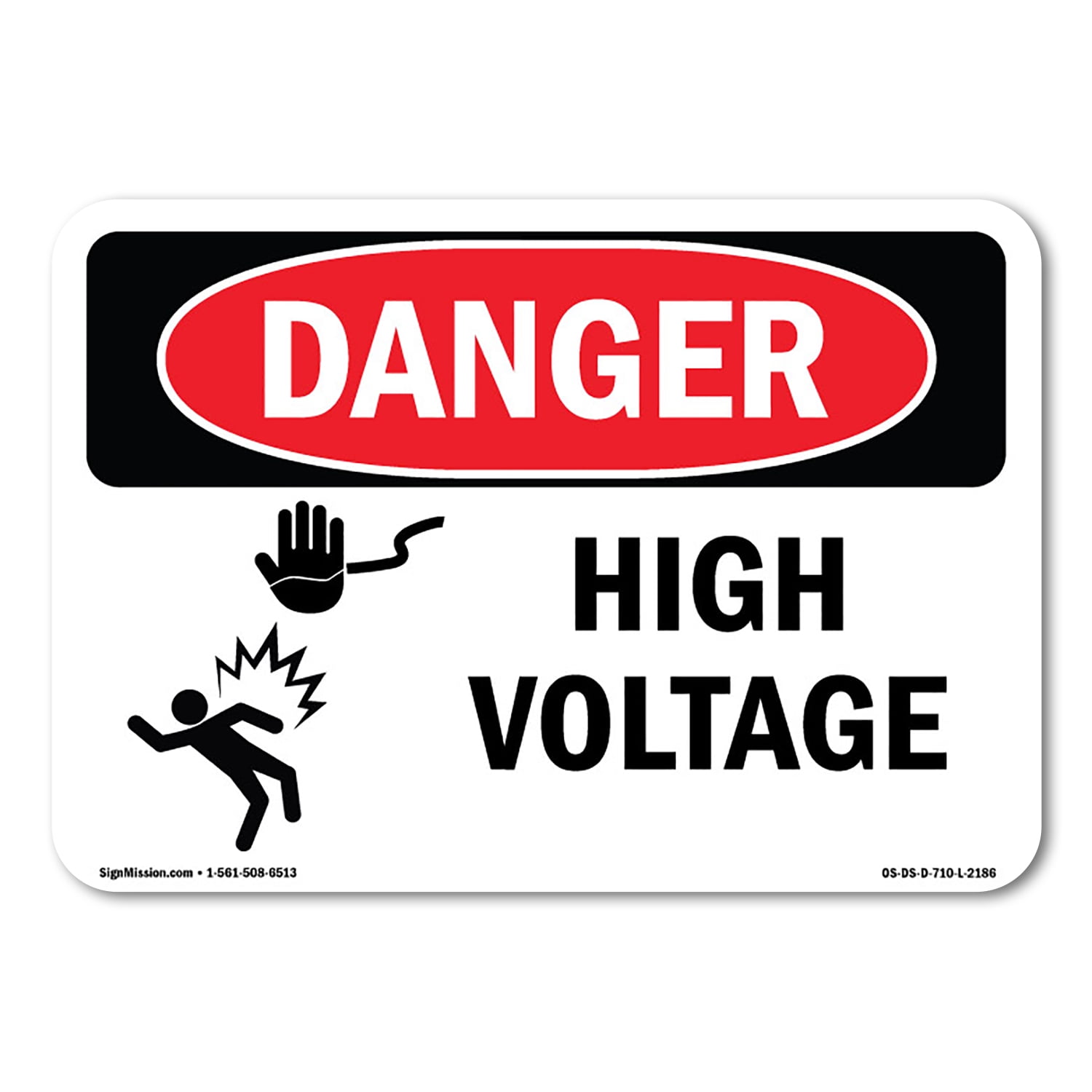 OSHA Danger Sign - High Voltage | Decal | Protect Your Business ...