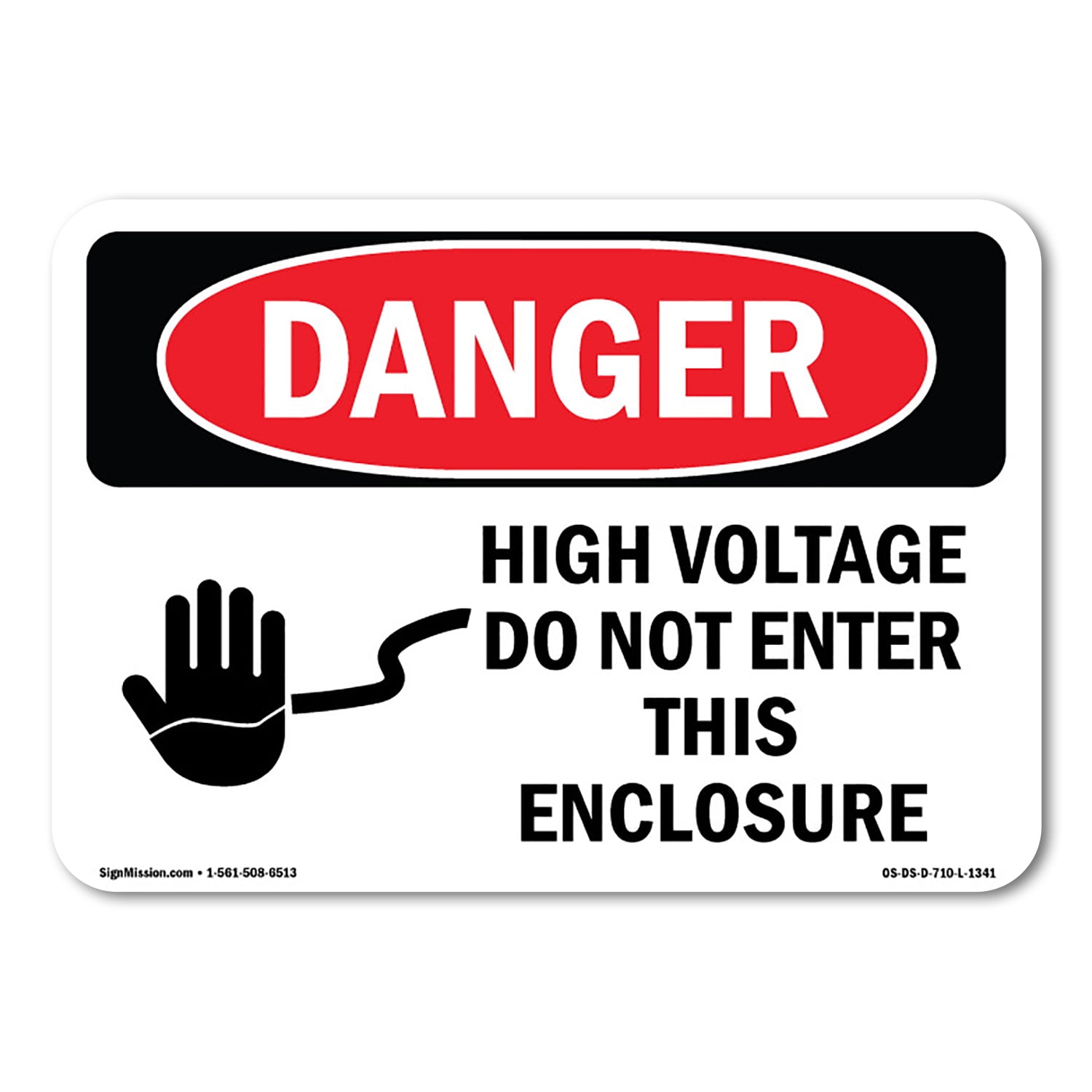 OSHA Danger Sign - High Voltage Do Not Enter This Enclosure | Decal ...