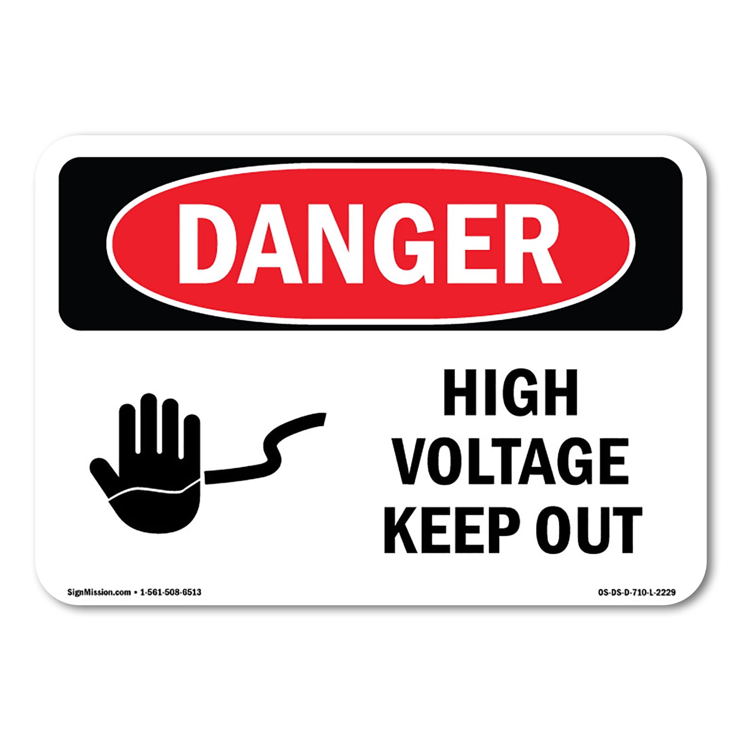 OSHA Danger Sign - High Voltage Keep Out | Decal | Protect Your ...