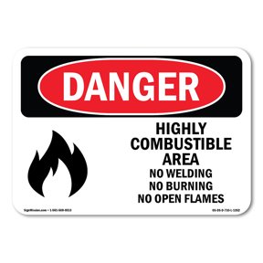 OSHA Danger Sign - No Welding Or Open Flames | Aluminum Sign | Protect ...