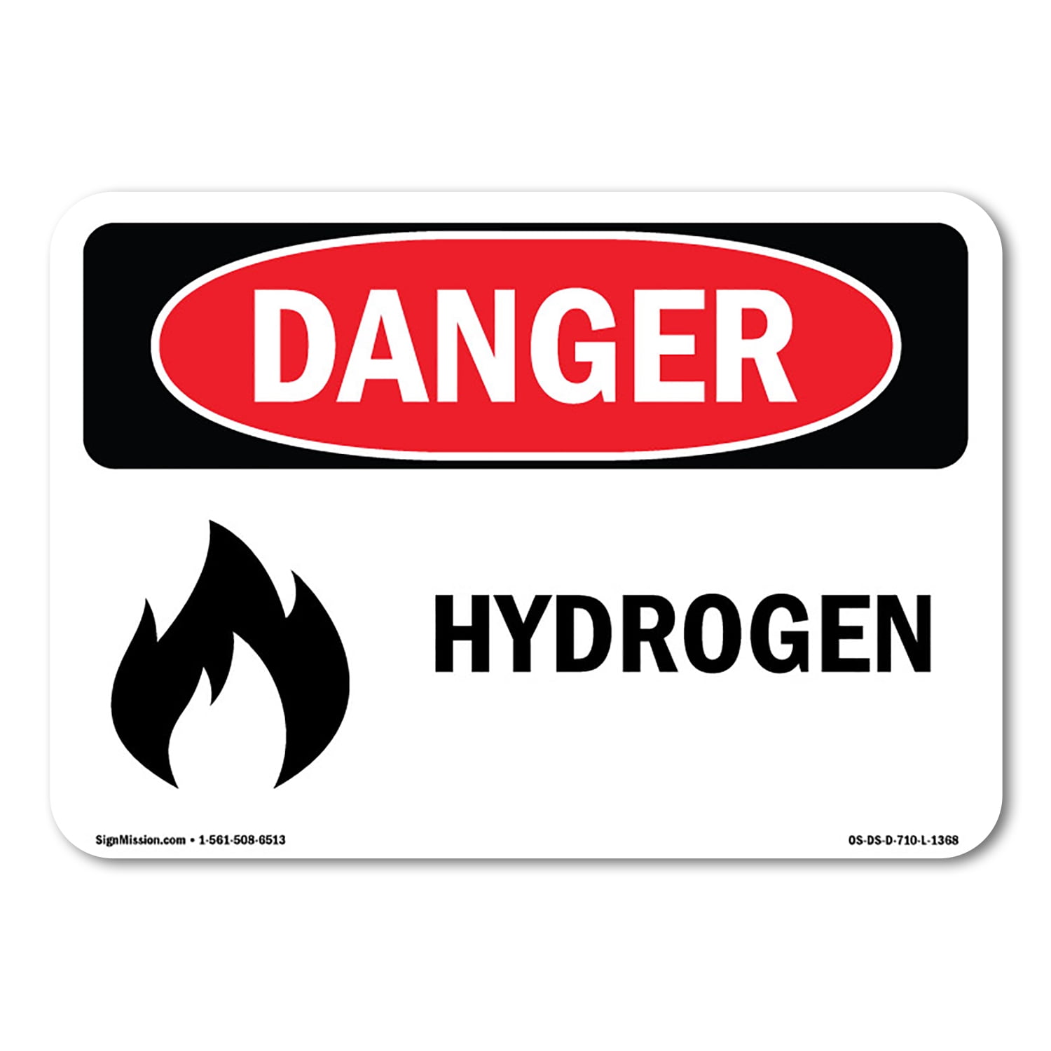 OSHA Danger Sign - Hydrogen | Plastic Sign | Protect Your Business ...