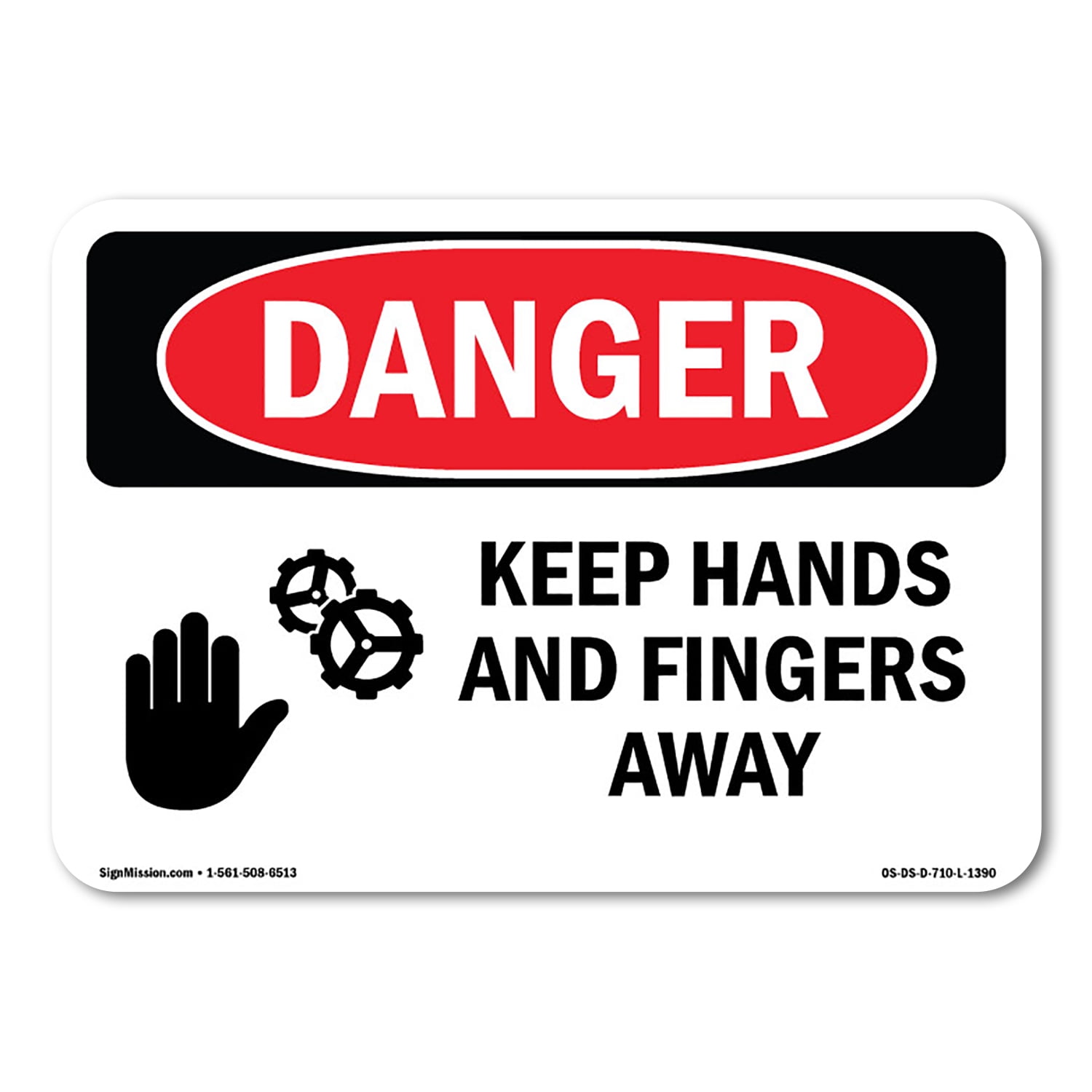 OSHA Danger Sign - Keep Hands And Fingers Away | Plastic Sign | Protect ...