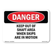 SignMission 12 x 18 in. OSHA Danger Sign - Keep Clear of Swing Radius ...