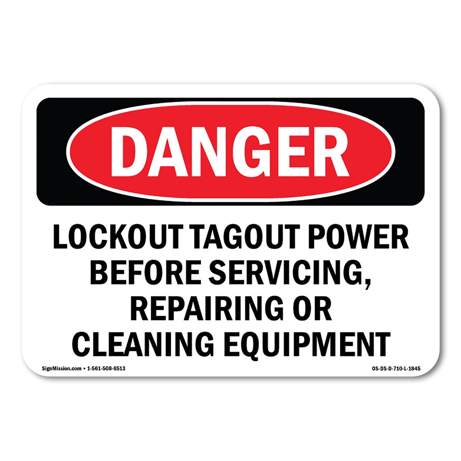OSHA Danger Sign - Lockout Tagout Power Servicing Repairing | Plastic ...