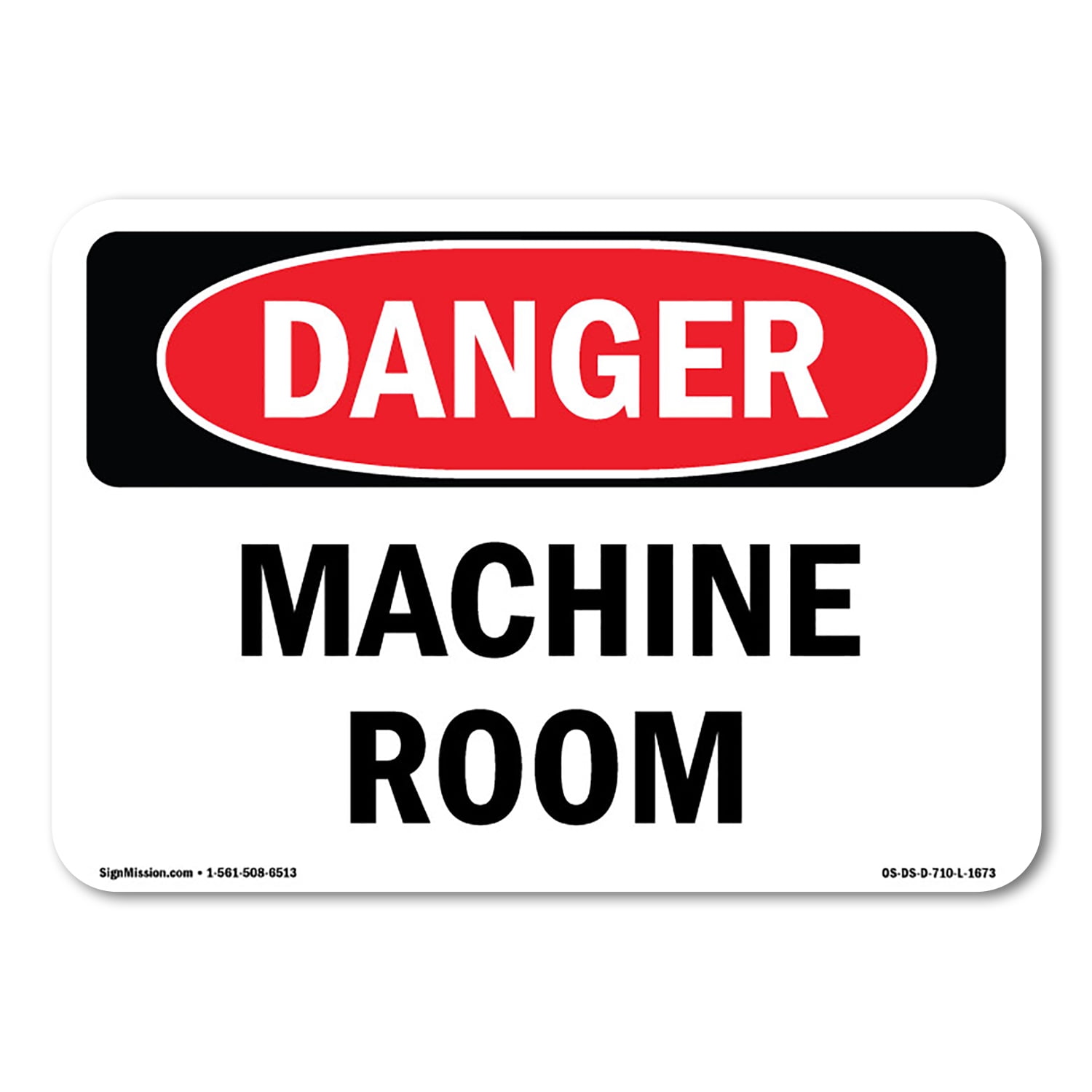 OSHA Danger Sign - Machine Room | Decal | Protect Your Business ...