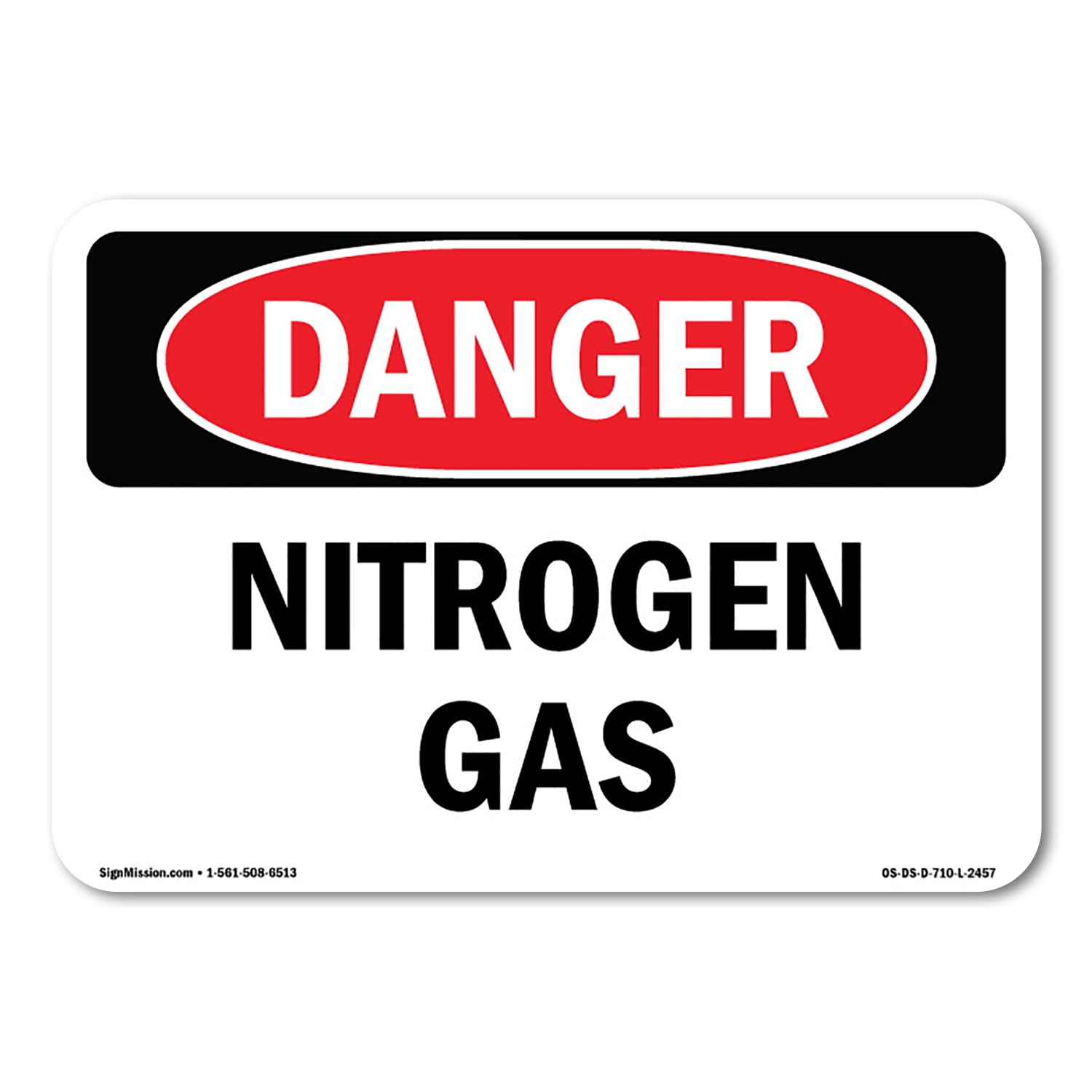 OSHA Danger Sign - Nitrogen Gas | Plastic Sign | Protect Your Business ...