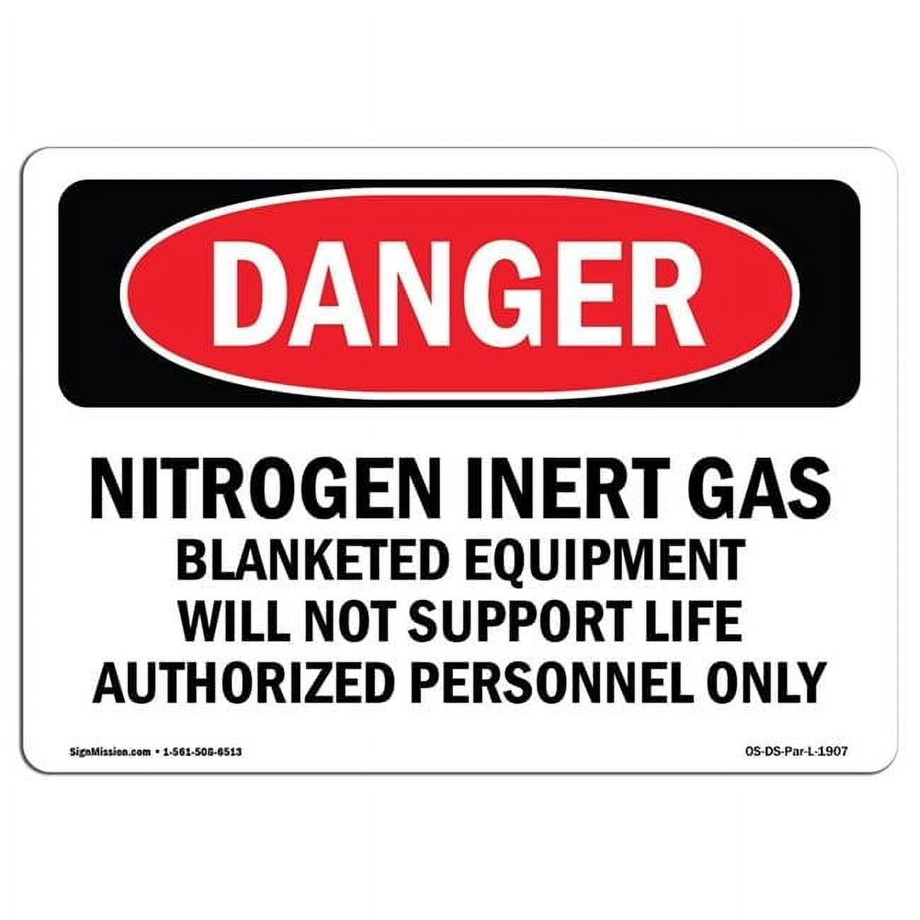 OSHA Danger Sign - Nitrogen Inert Gas Equipment - Walmart.com