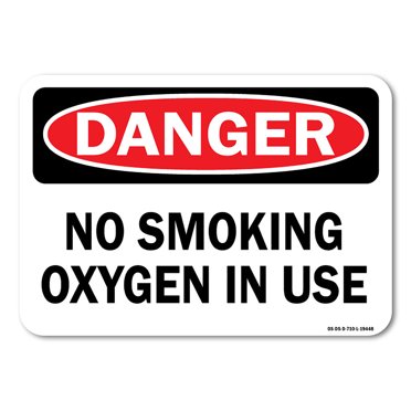 Danger No Smoking Oxygen In Use Sign, OSHA Danger Sign, 24x30 Aluminum ...