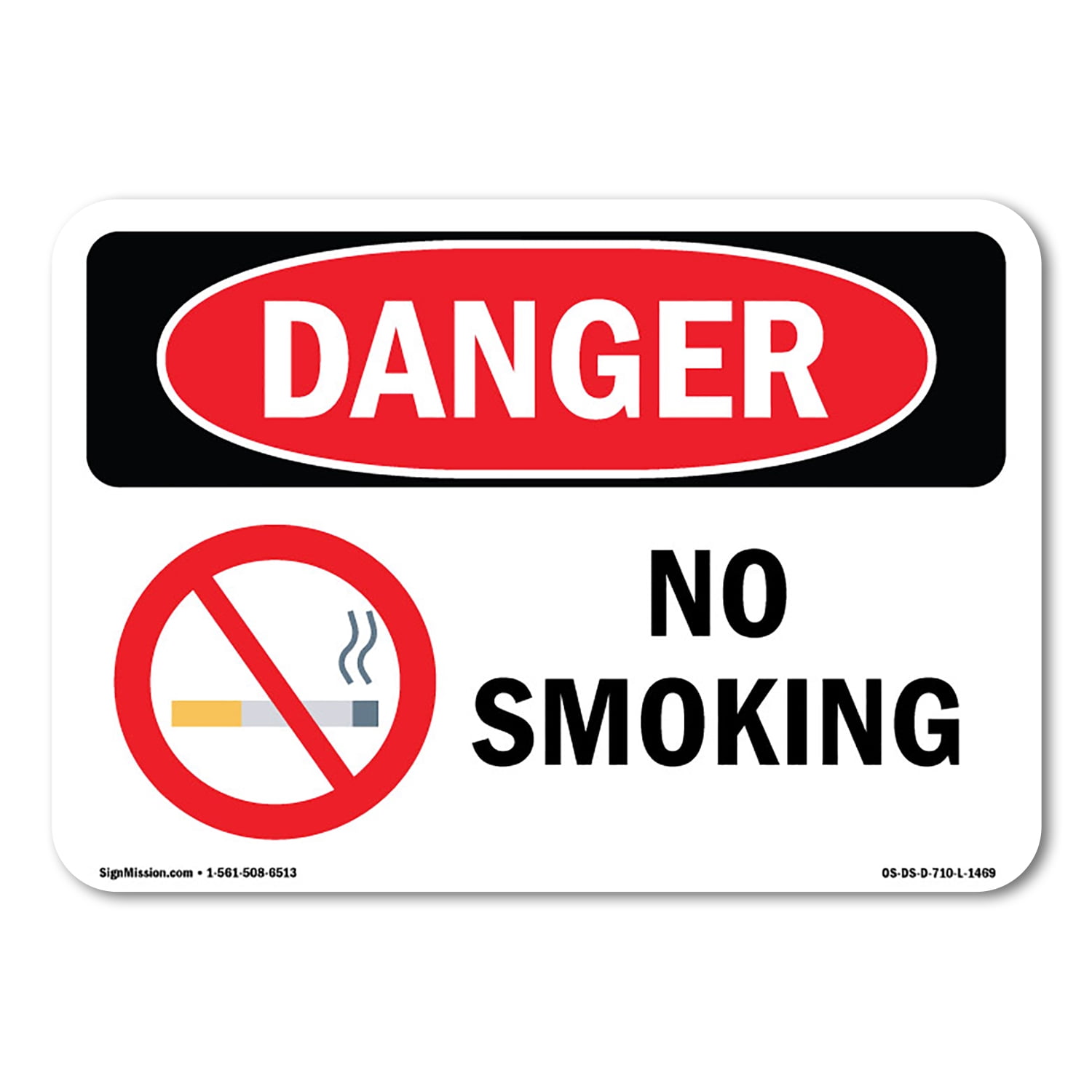 OSHA Danger Sign - No Smoking | Plastic Sign | Protect Your Business ...