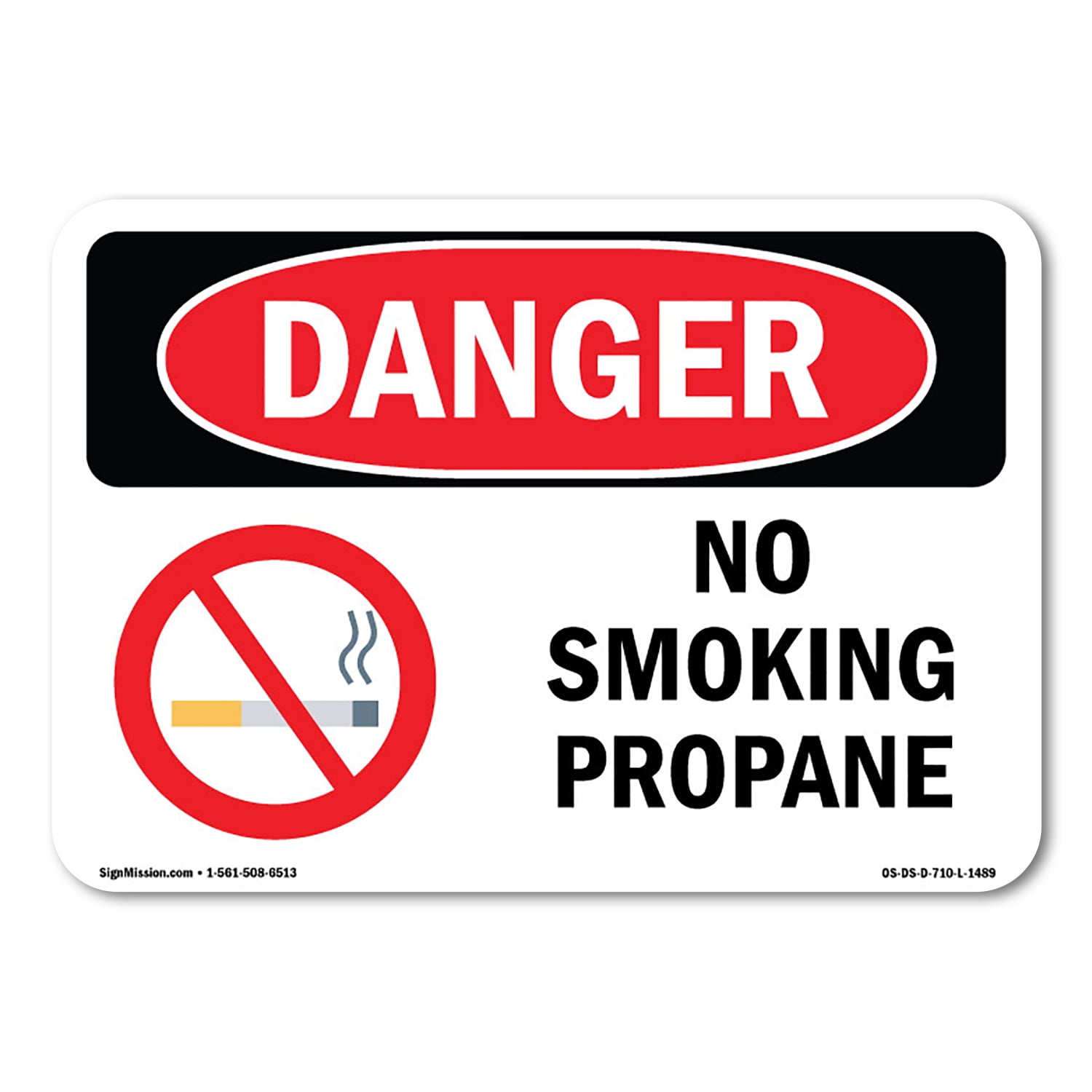 OSHA Danger Sign - No Smoking Propane | Decal | Protect Your Business ...