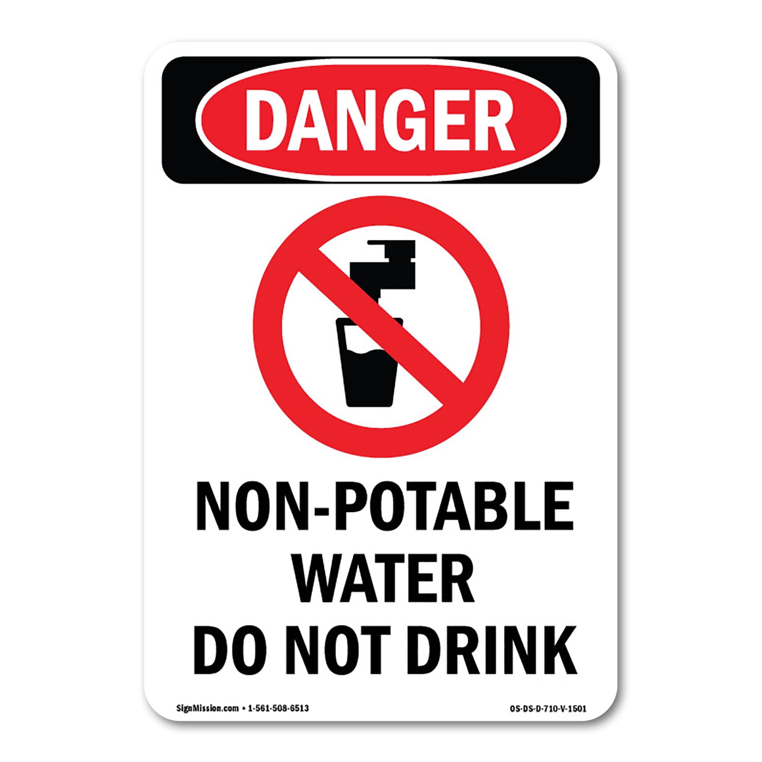 OSHA Danger Sign - Non-Potable Water Do | Plastic Sign | Protect Your ...