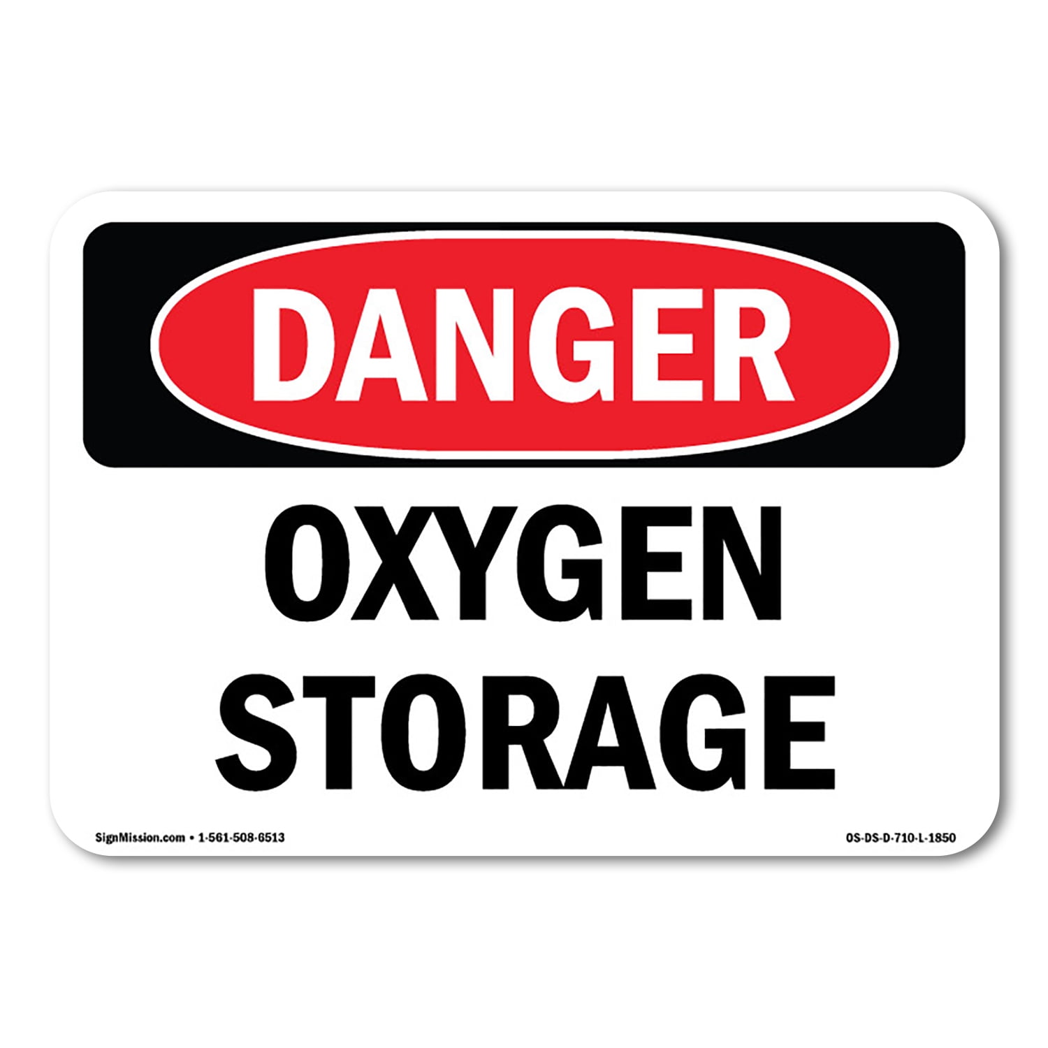 OSHA Danger Sign - Oxygen Storage | Decal | Protect Your Business ...