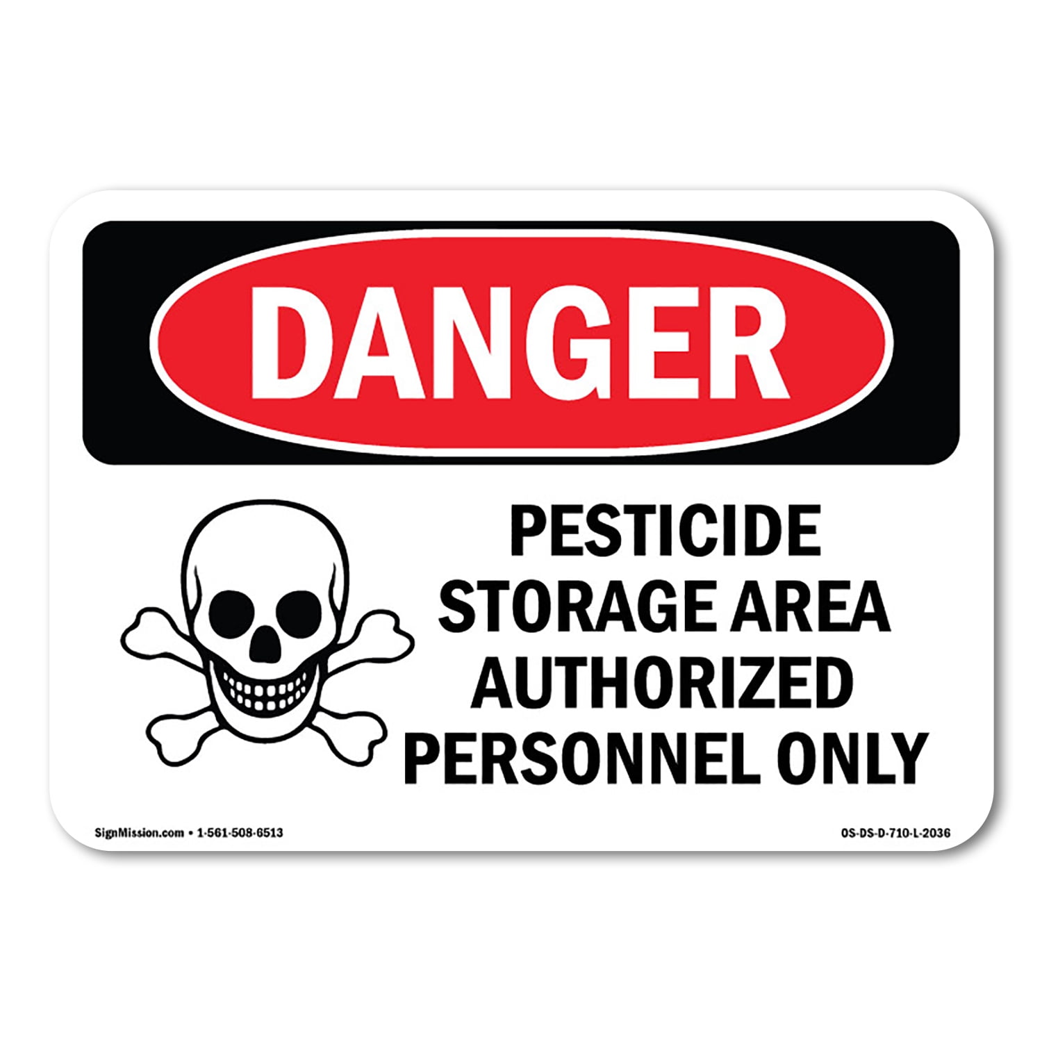 OSHA Danger Sign - Pesticide Storage Area Authorized Only | Decal ...