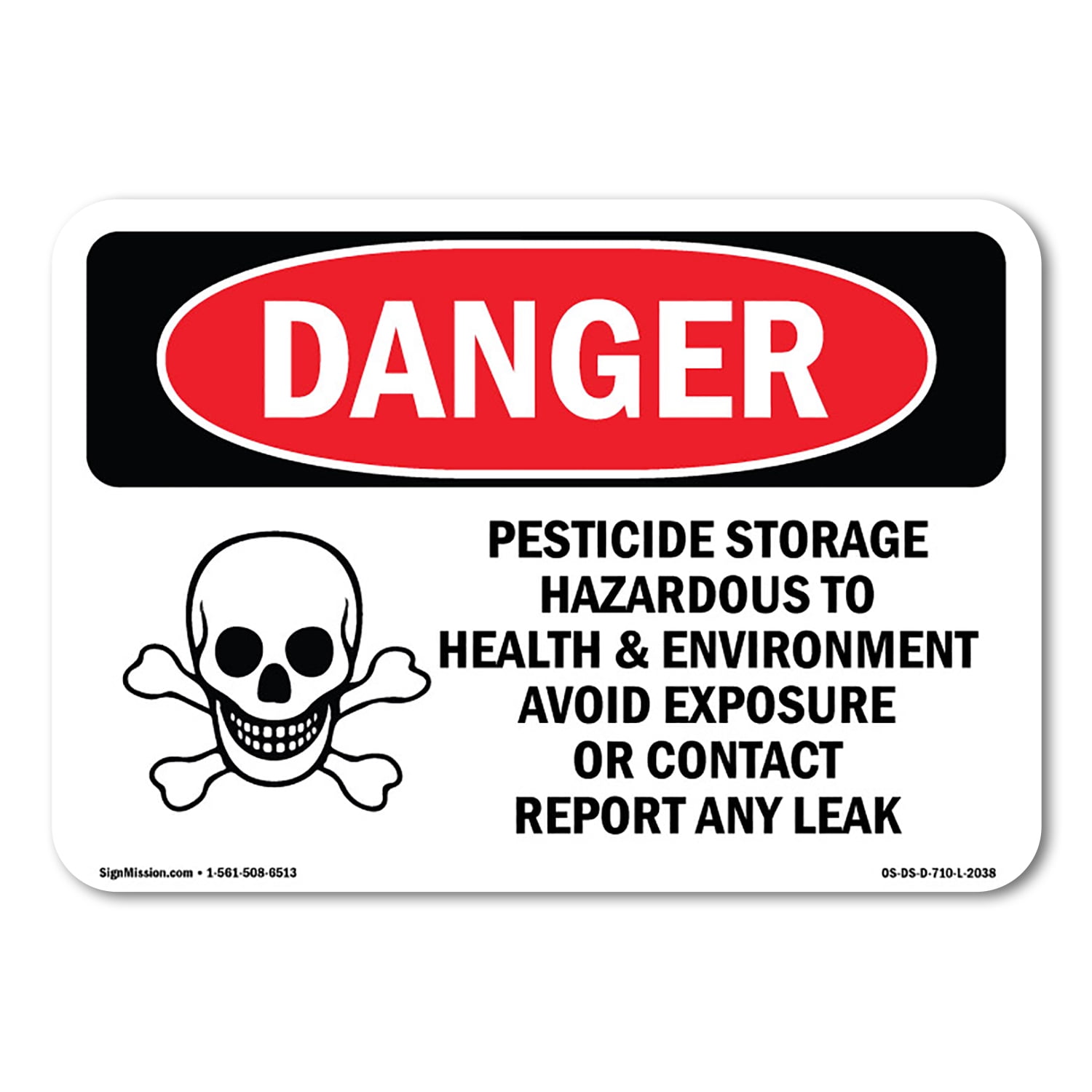 OSHA Danger Sign - Pesticide Storage Hazardous | Decal | Protect Your ...