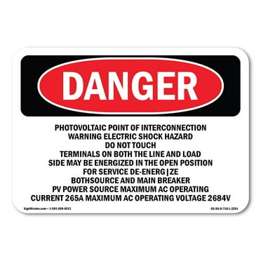 SignMission OS-WS-D-35-L-12166 OSHA Warning Sign - Hazardous Voltage ...