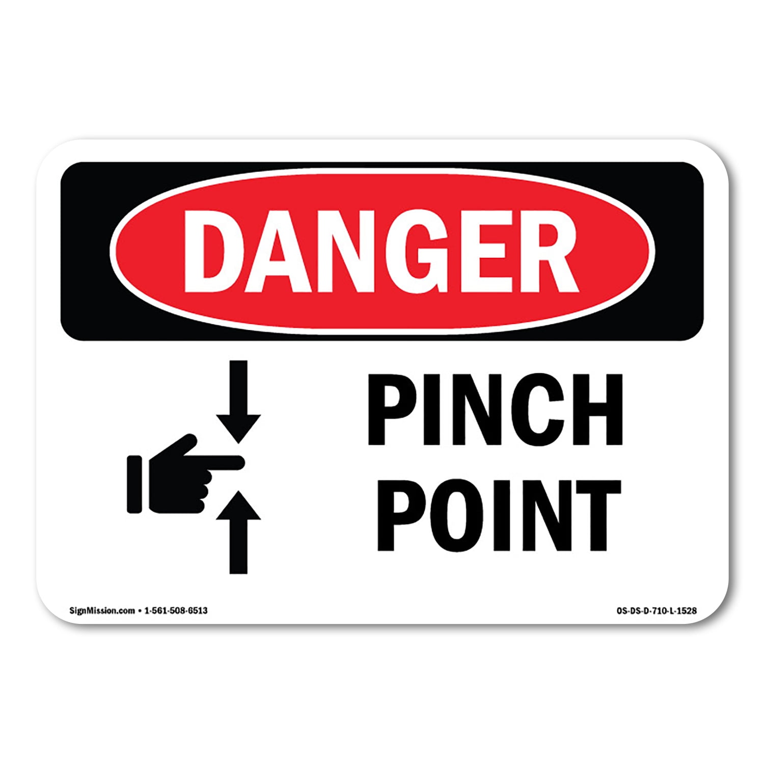 OSHA Danger Sign - Pinch Point | Plastic Sign | Protect Your Business ...