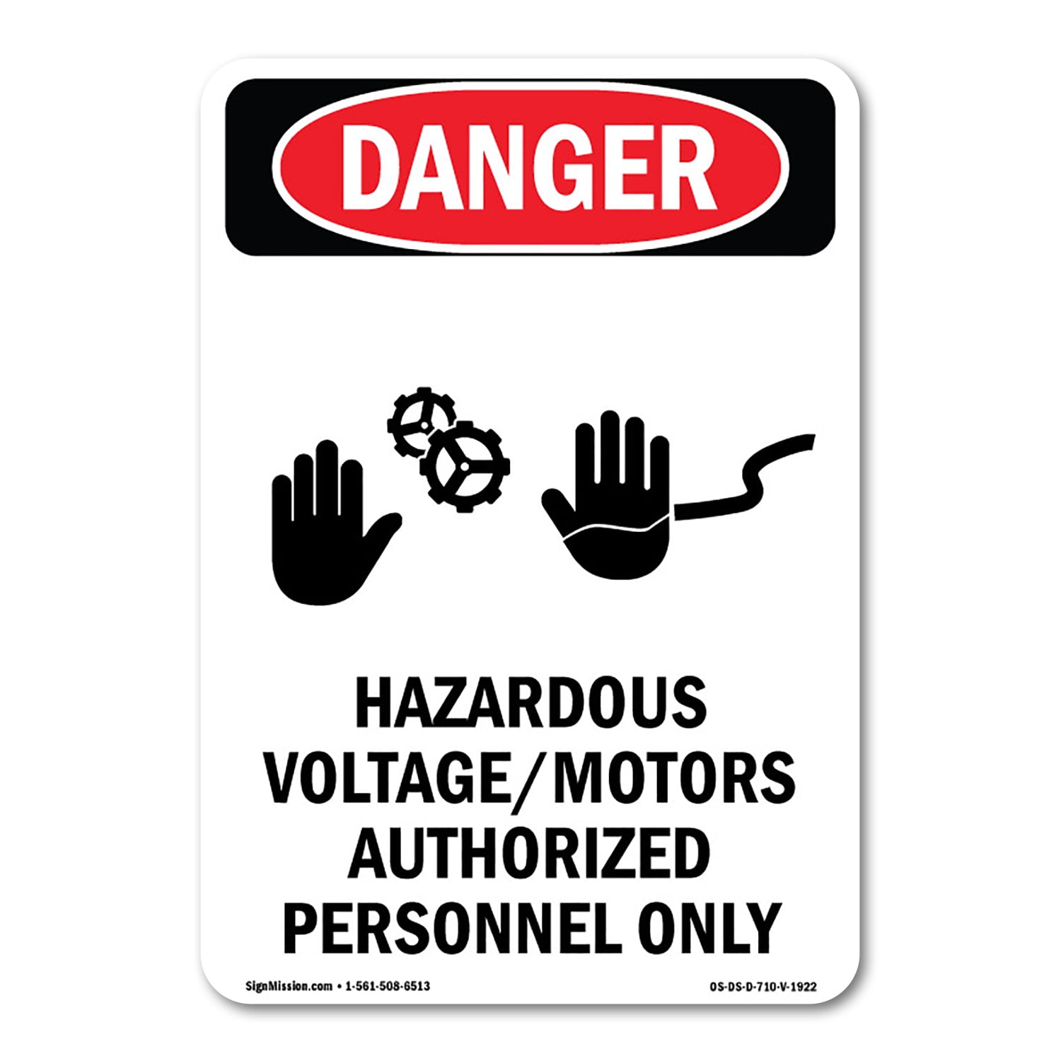 OSHA Danger Sign - Portrait Hazardous Voltage | Decal | Protect Your ...