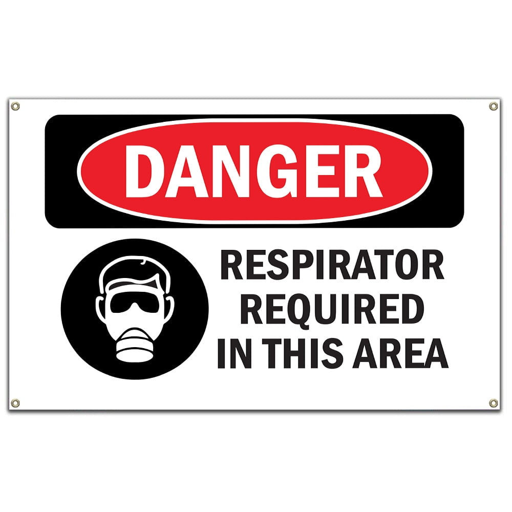 OSHA Danger Sign - Respirator Required In This Area | 36" X 60" Banner ...