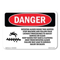 SignMission 12 x 18 in. OSHA Danger Sign - Keep Clear of Swing Radius ...
