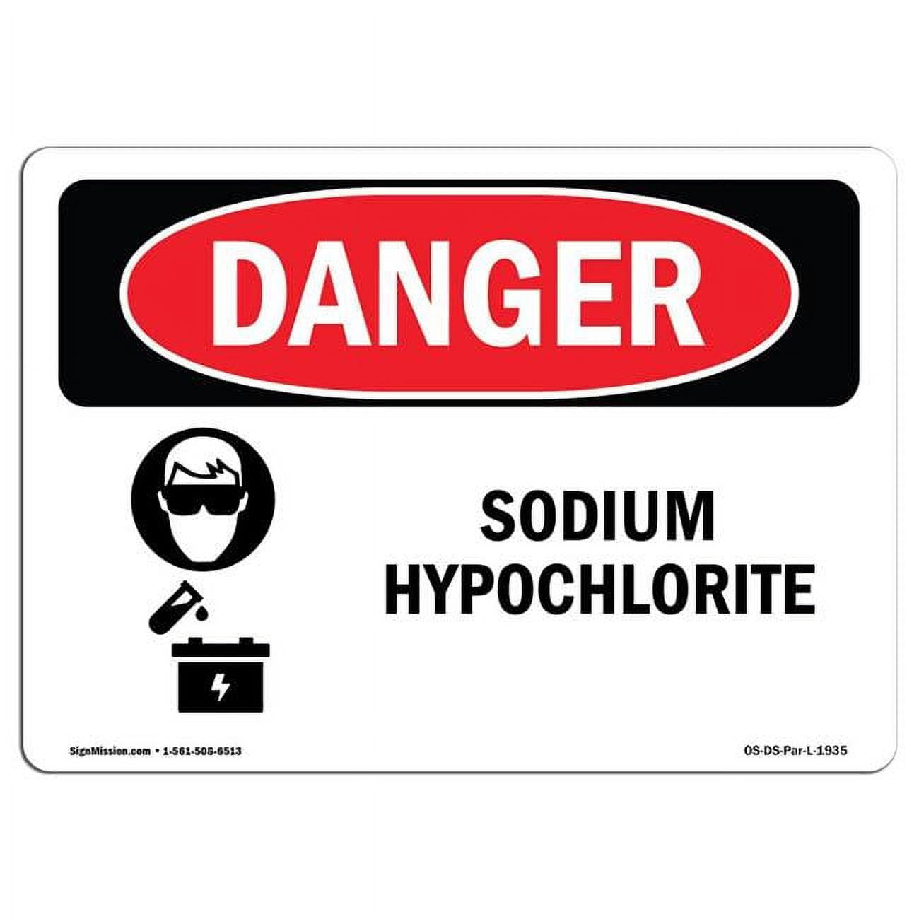 OSHA Danger Sign - Sodium Hypochlorite - Walmart.com