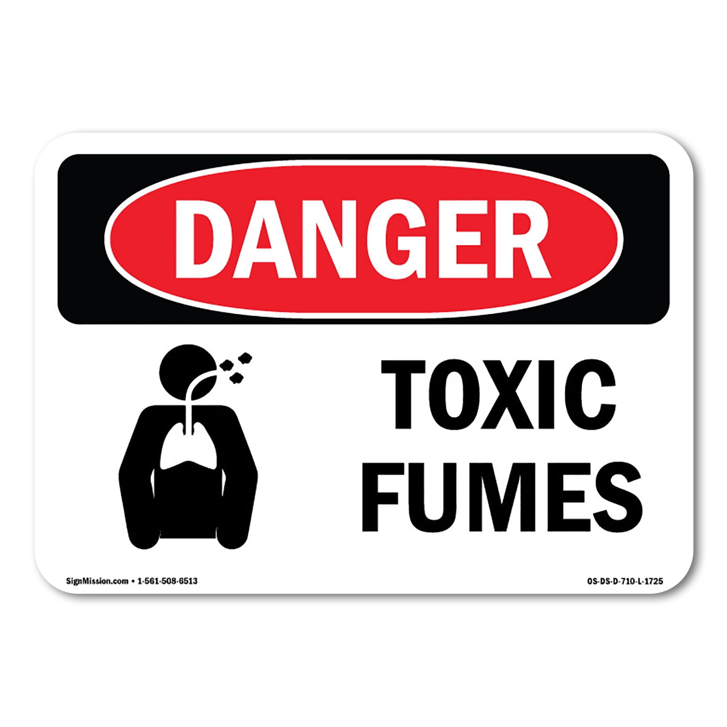 OSHA Danger Sign - Toxic Fumes | Plastic Sign | Protect Your Business ...