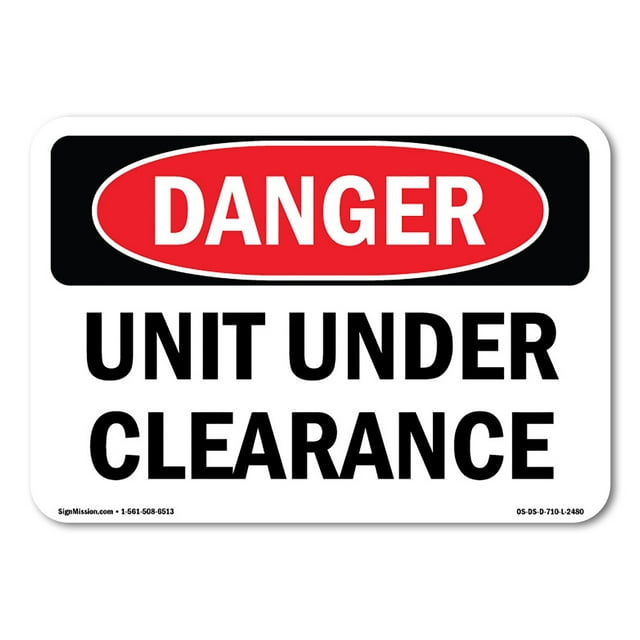 OSHA Danger Sign - Unit Under Clearance | Plastic Sign | Protect Your ...