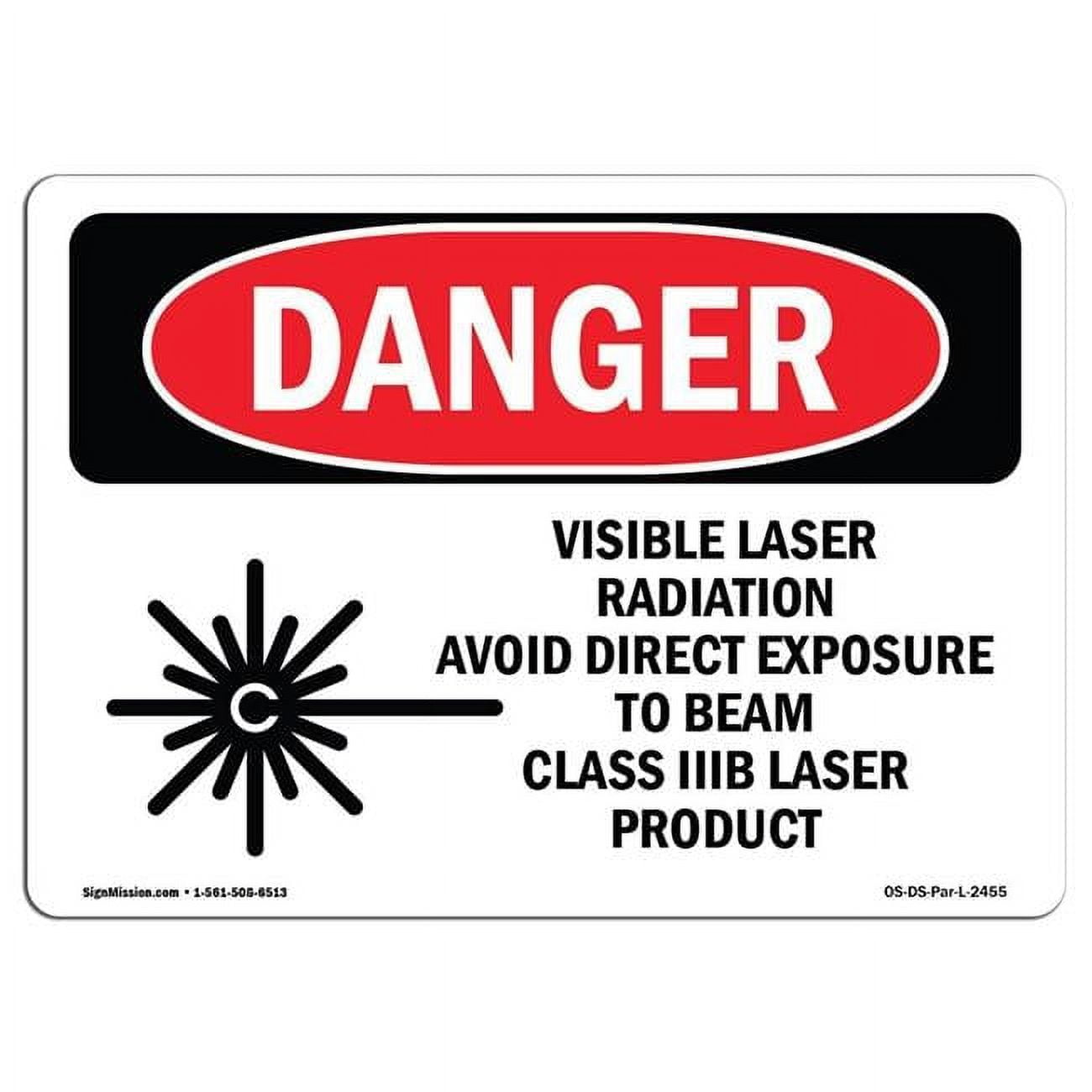 OSHA Danger Sign - Visible Laser Radiation Avoid - Walmart.com