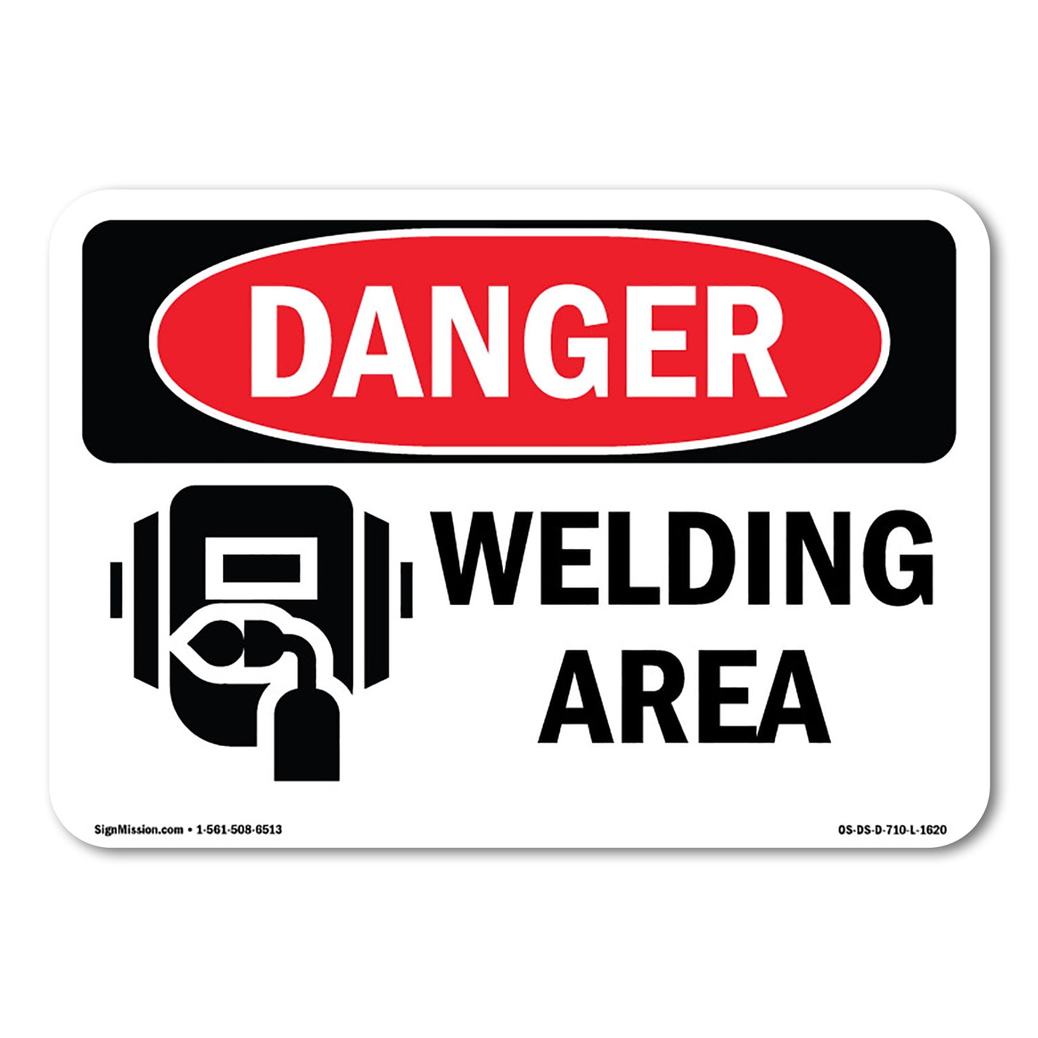 OSHA Danger Sign - Welding Area | Plastic Sign | Protect Your Business ...