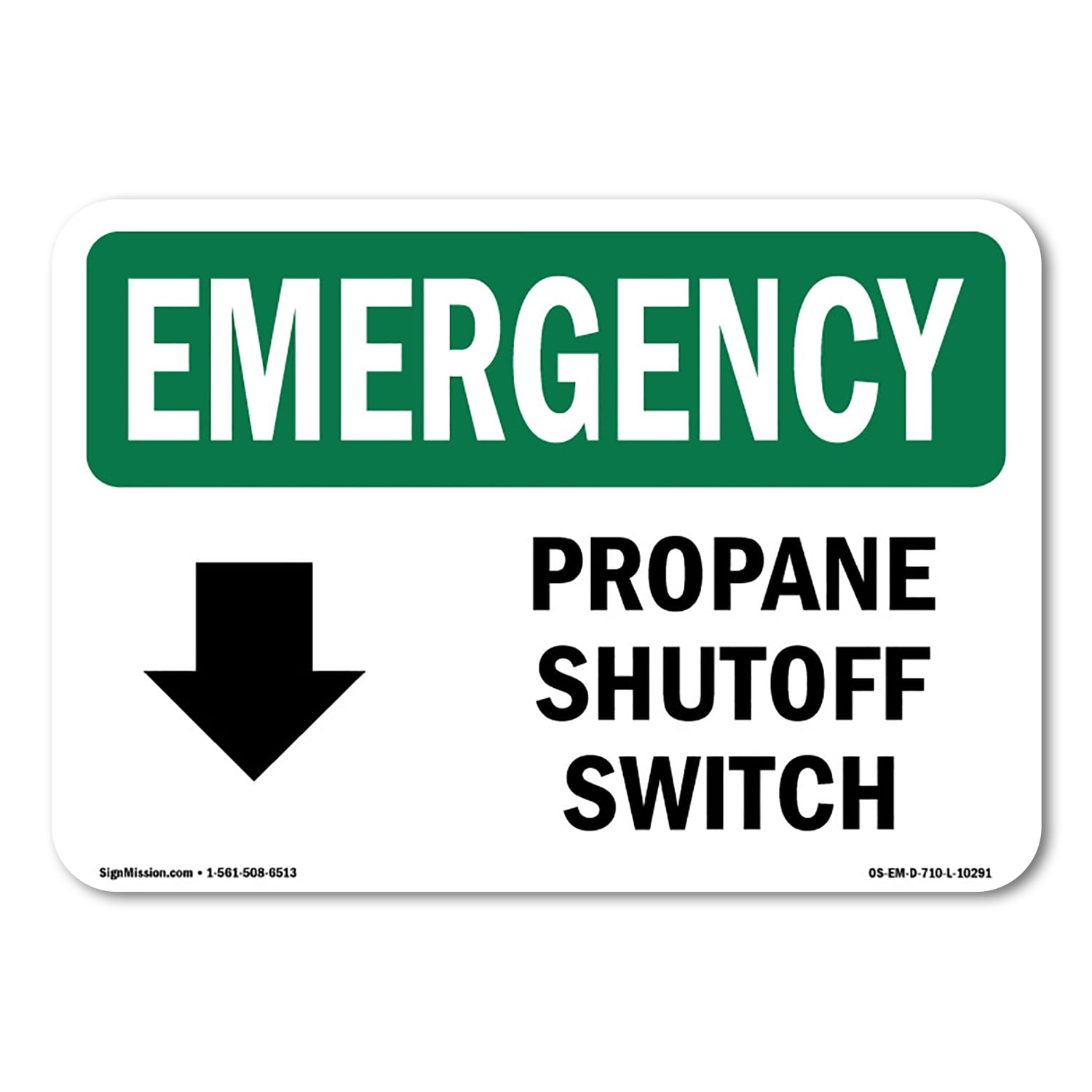 OSHA EMERGENCY Sign - Electrical Propane Shutoff Switch With Symbol ...