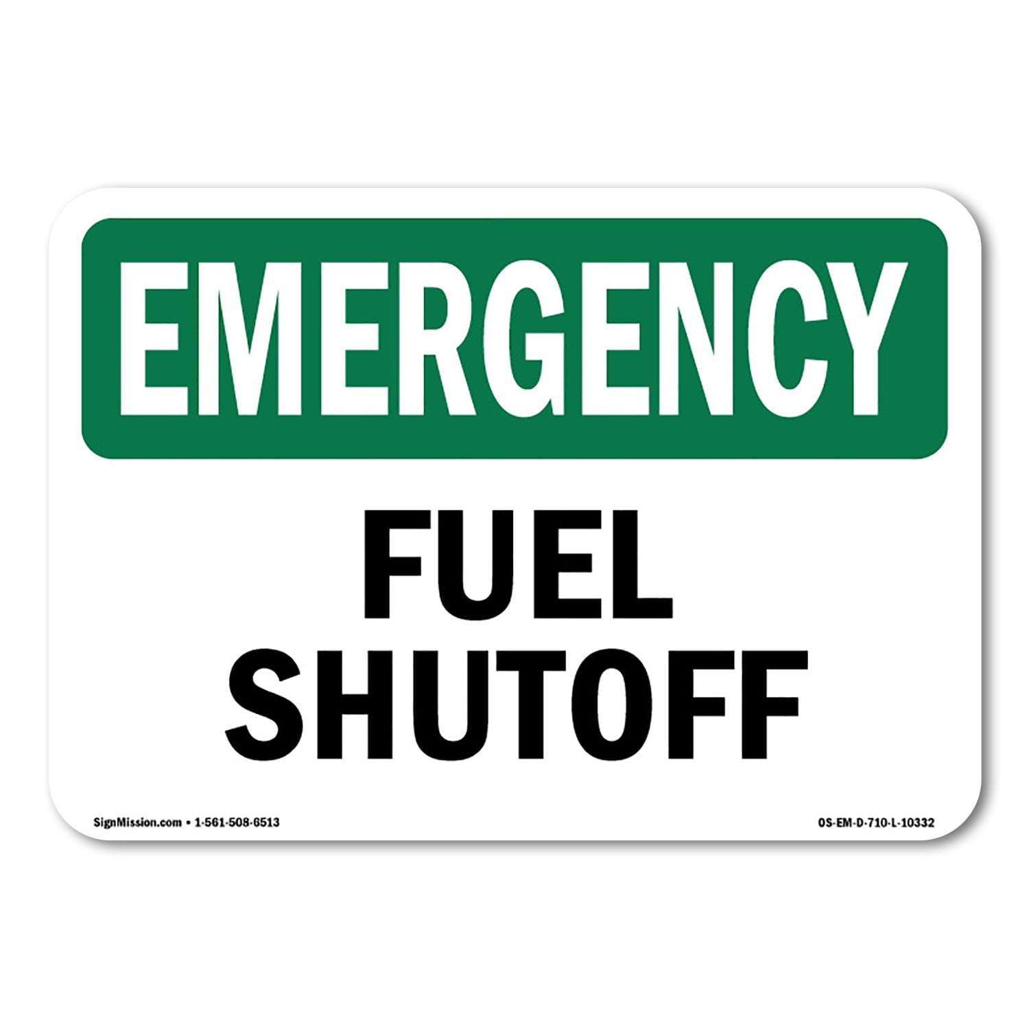 OSHA EMERGENCY Sign - Fuel Shutoff | Decal | Protect Your Business ...