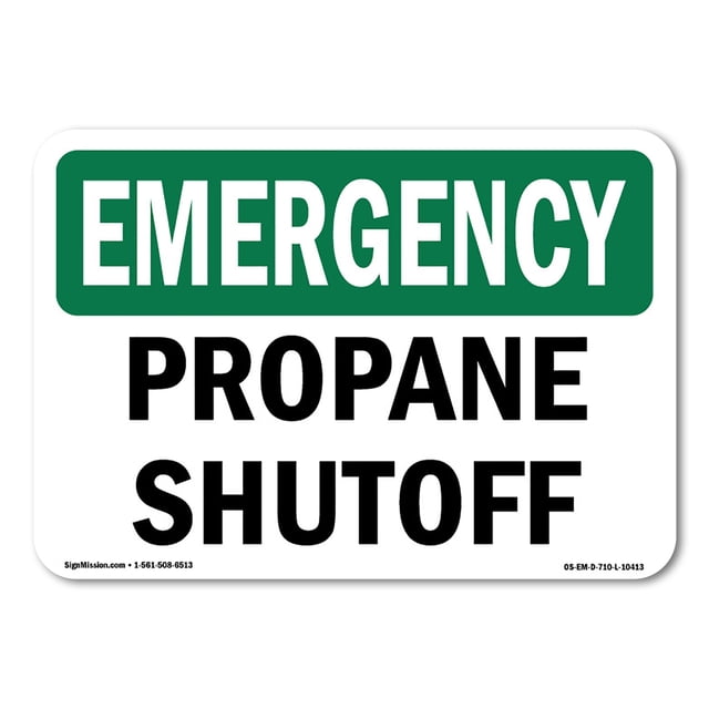 OSHA EMERGENCY Sign - Propane Shutoff | Plastic Sign | Protect Your ...
