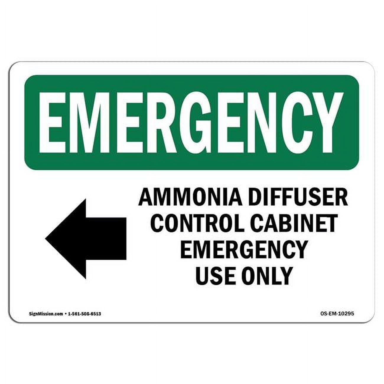 OSHA Emergency Sign - Ammonia Diffuser Control with Symbol - Walmart.com