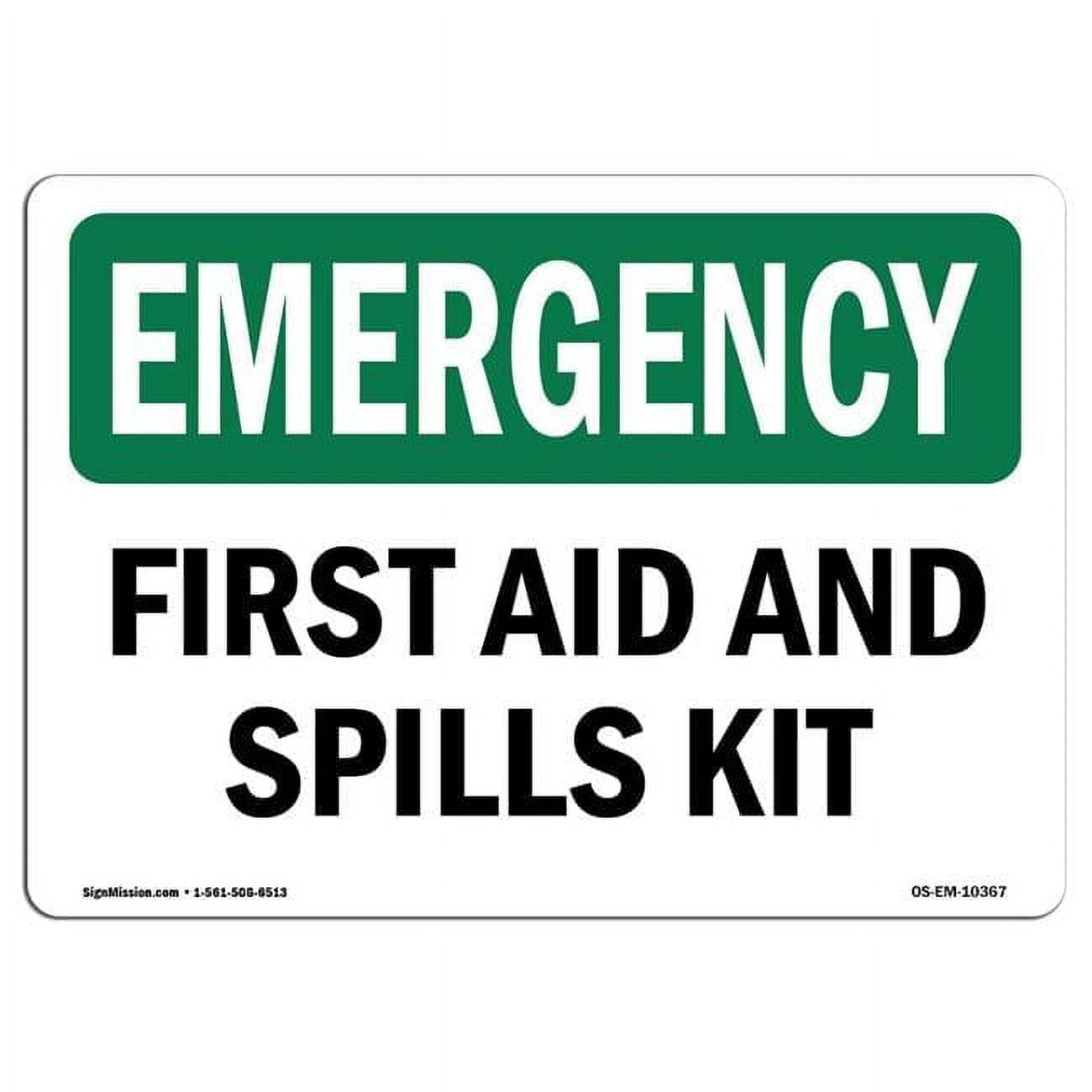 OSHA Emergency Sign - First Aid & Spills Kit - Walmart.com