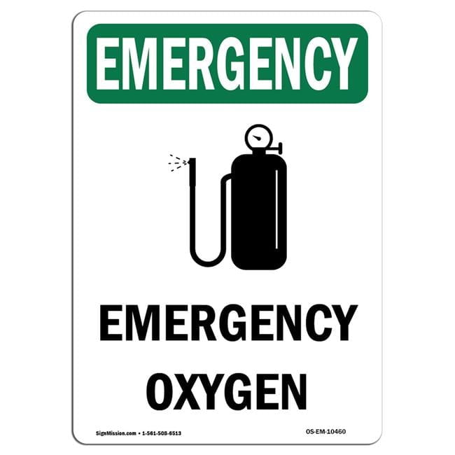 OSHA Emergency Sign - Oxygen with Symbol - Walmart.com
