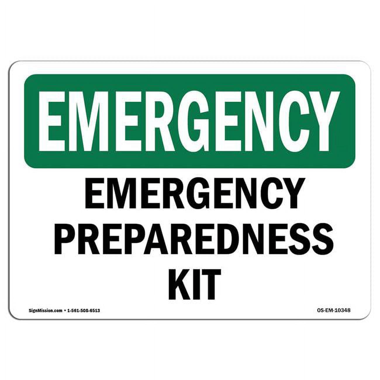OSHA Emergency Sign - Preparedness Kit - Walmart.com