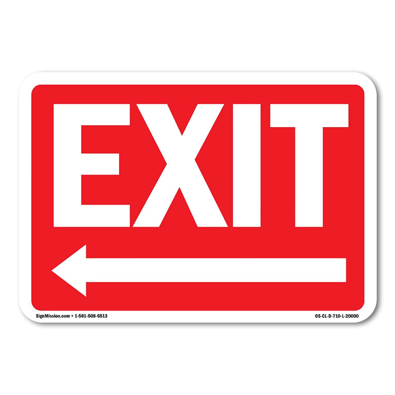 OSHA Exit Sign with Left Arrow | Plastic Sign | Protect Your Business ...