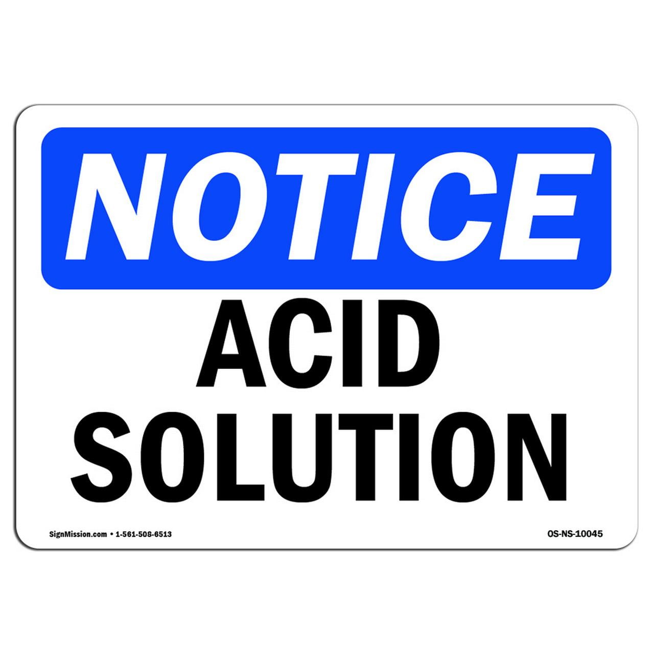 OSHA Notice Sign - Acid Solution | Decal | Protect Your Business ...