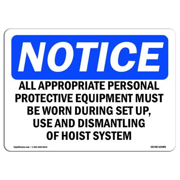 SignMission 12 x 18 in. OSHA Notice Sign - Personal Protective ...