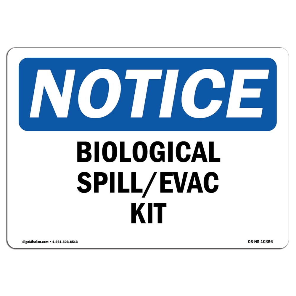 OSHA Notice Sign - Biological Spill Evac Kit | Decal | Protect Your ...