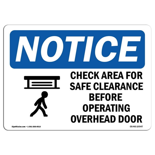 OSHA Notice Sign - Check Area For Safe Clearance Sign With Symbol ...
