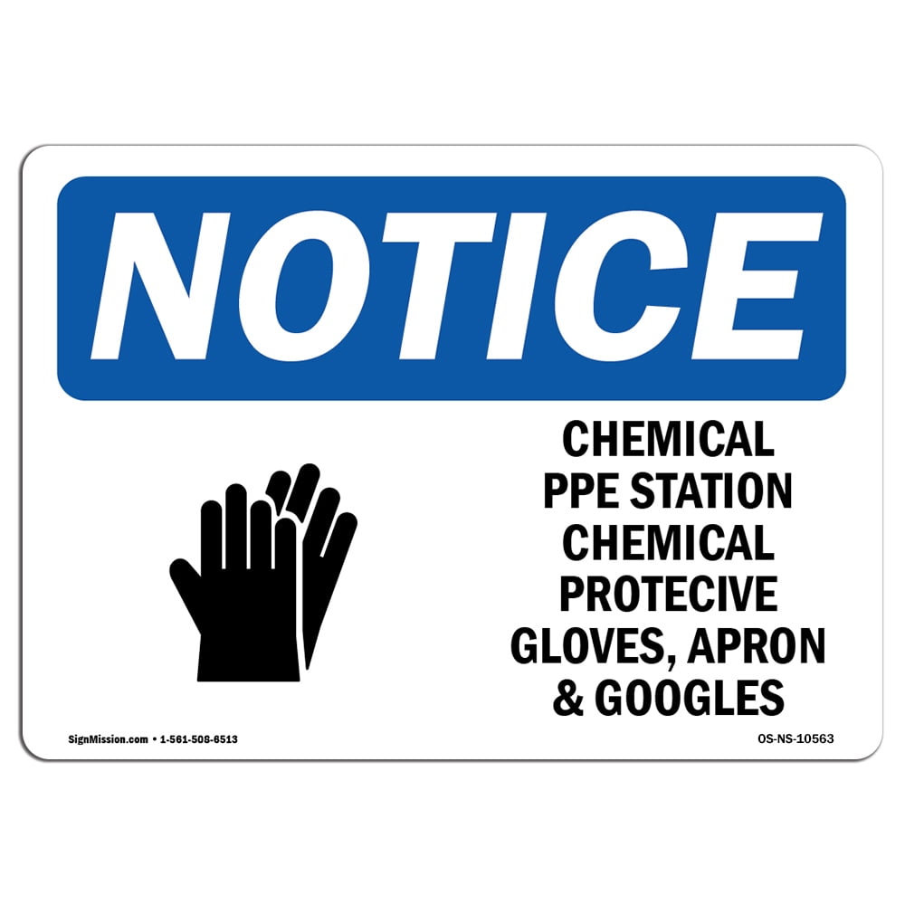 OSHA Notice Sign - Chemical PPE Station Chemical Sign With Symbol ...