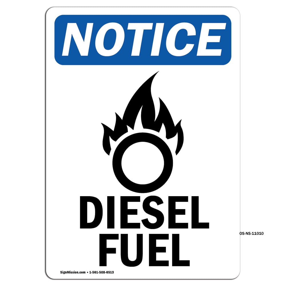 OSHA Notice Sign - Diesel Fuel Sign With Symbol | Decal | Protect Your ...