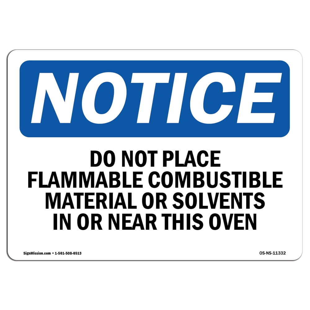 OSHA Notice Sign - Do Not Place Flammable Combustible Material | Decal ...