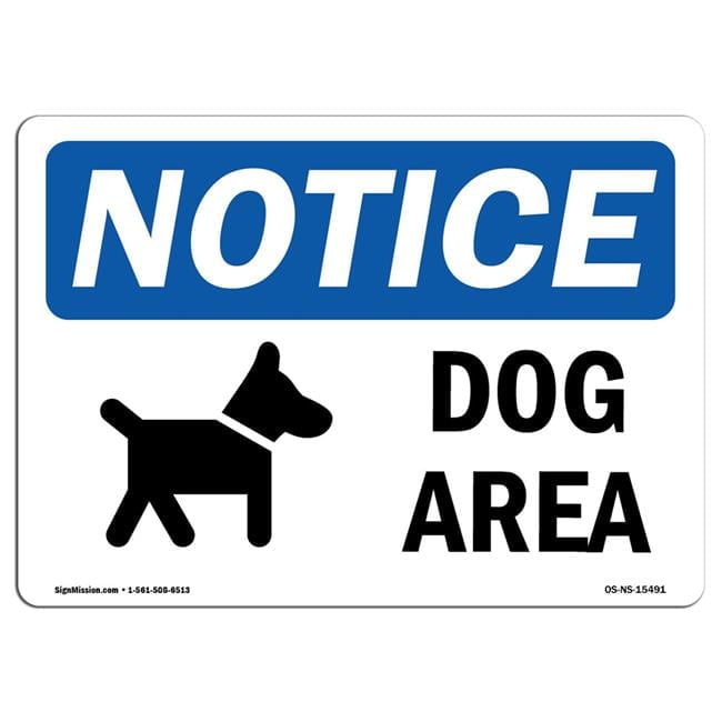 OSHA Notice Sign - Dog Area Sign - Walmart.com