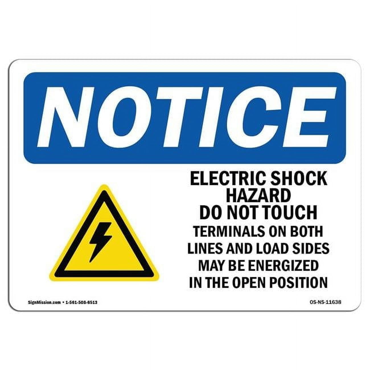 OSHA Notice Sign - Electric Shock Hazard Do Not with Symbol - Walmart.com