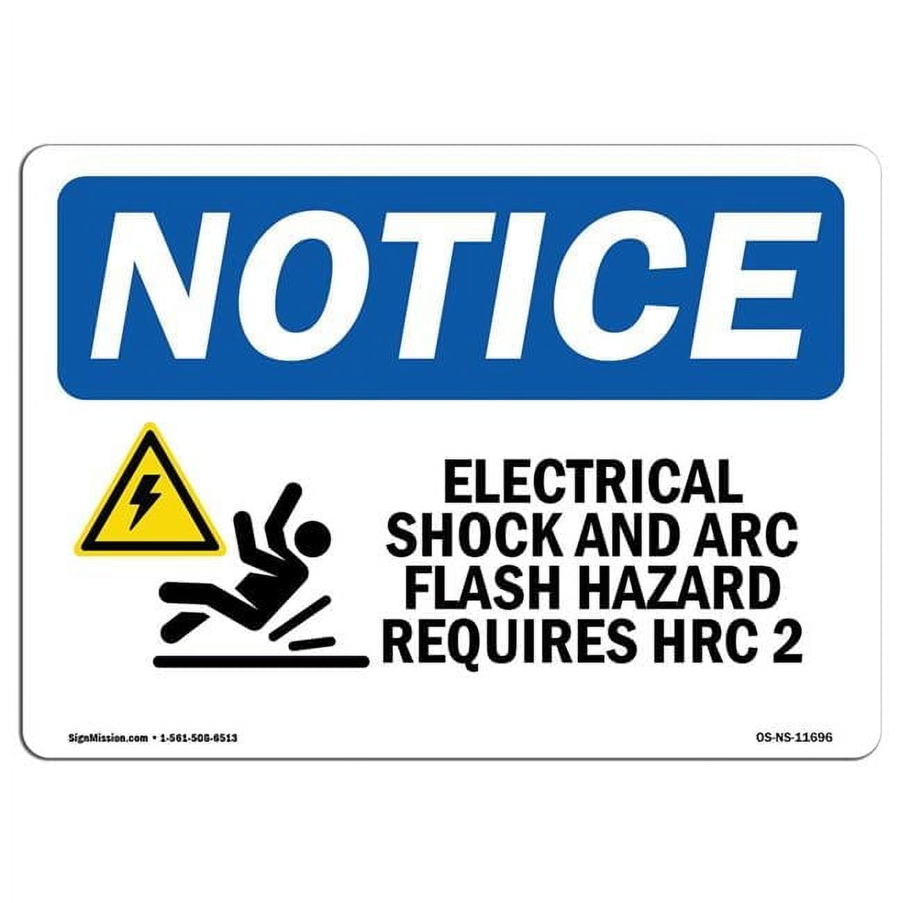 OSHA Notice Sign - Electrical Shock & ARC Flash Sign with Symbol ...